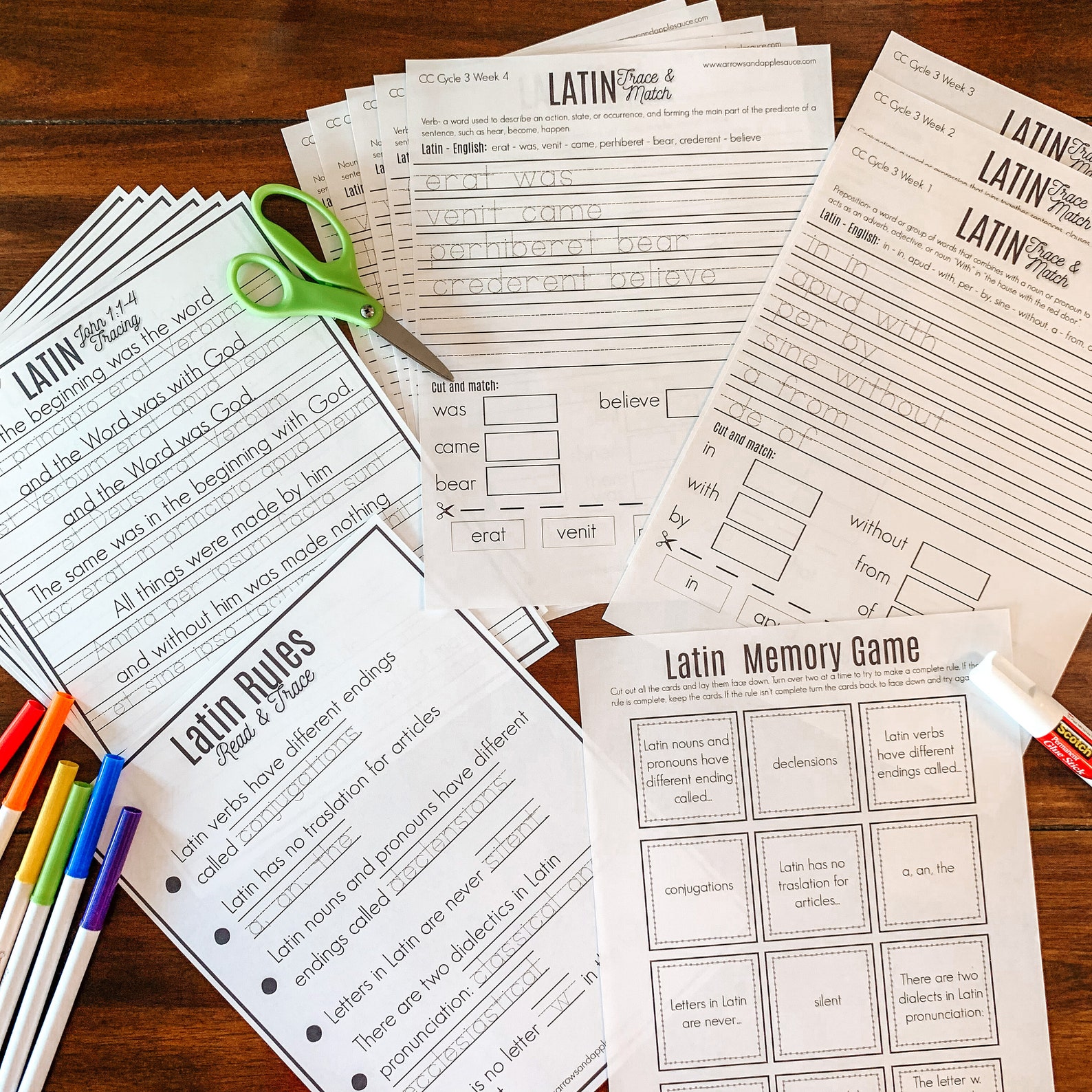 Latin Worksheets Printable Classical Conversations Cycle 3 - Etsy