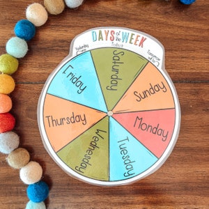 Days of the Week Printable Wheel, Circle Time, Calendar, Preschool ...