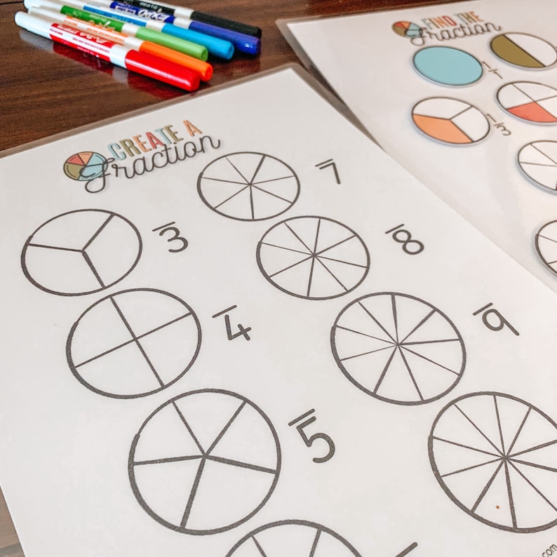 Fraction Find Create A Fraction Printable Activity Set - Etsy