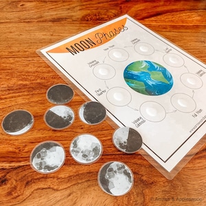 Moon Phases Activity, Printable Moon Phase Game, Educational Outer ...
