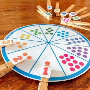 Number 1-10 Matching Game, Educational Printable Math Wheel, Preschool ...