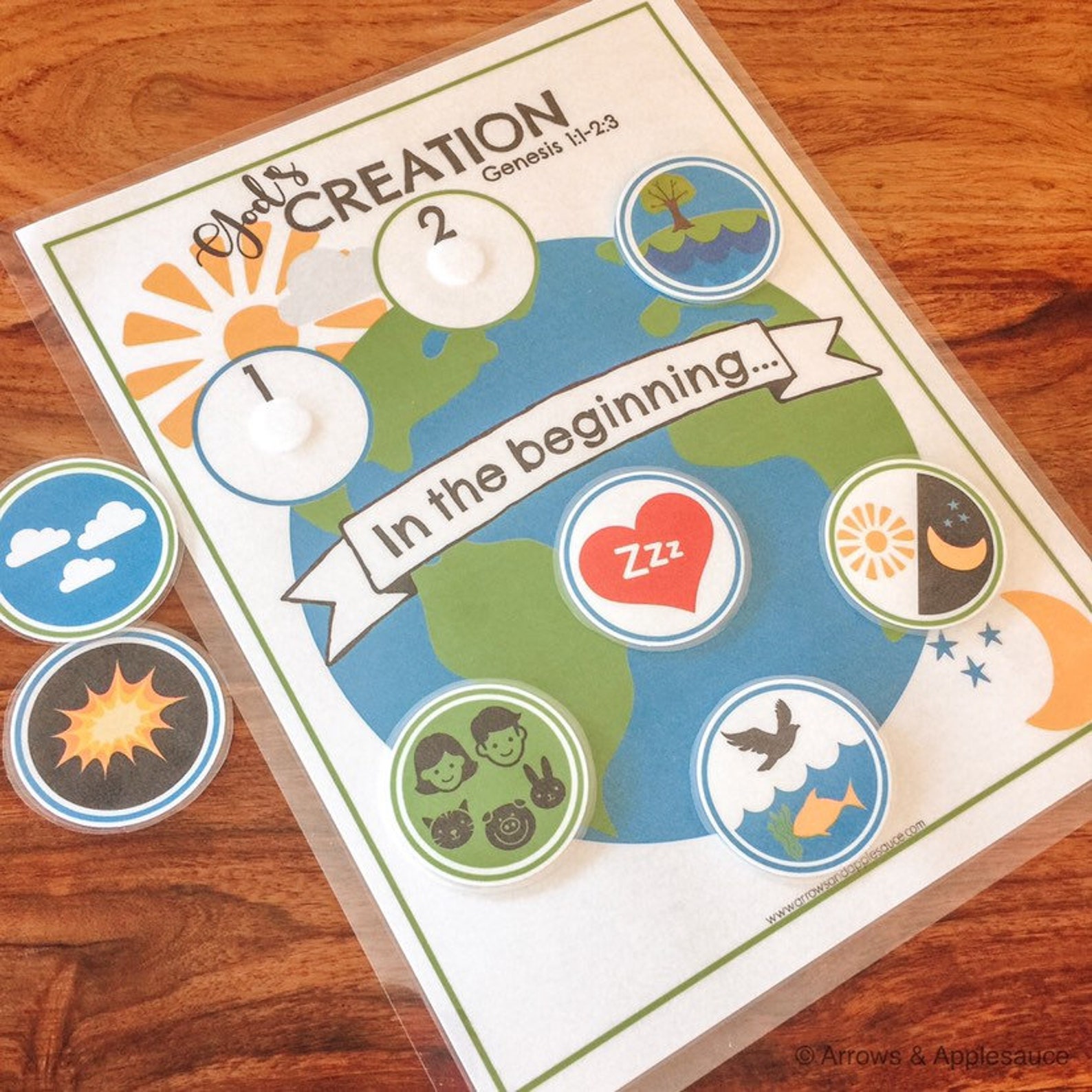 7 Days of Creation Printable, Christian Kids Matching Game, Genesis ...