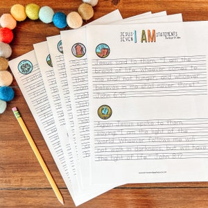 Jesus' I Am Statements Printable Bible Study, Sunday School Lesson ...