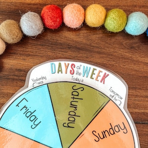 Days of the Week Printable Wheel, Circle Time, Calendar, Preschool ...