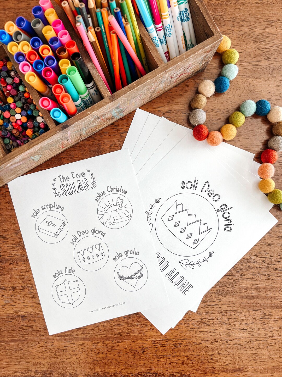 Five Solas Coloring Printable, Reformation Theology Lesson, Kids Bible ...