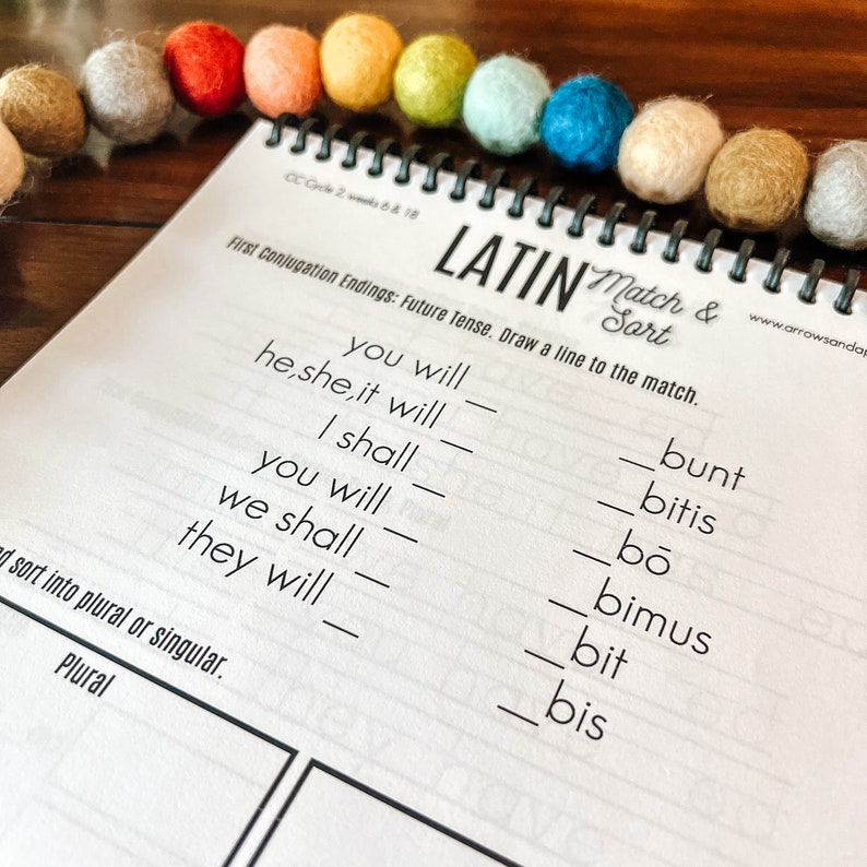 Latin Printable Worksheets Verb Tense CC Cycle 2 Latin Kids - Etsy