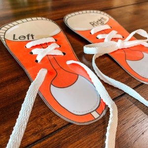 Shoe Lacing Cards, Printable Shoe Tying Practice, Shoelaces, Kid's Fine ...