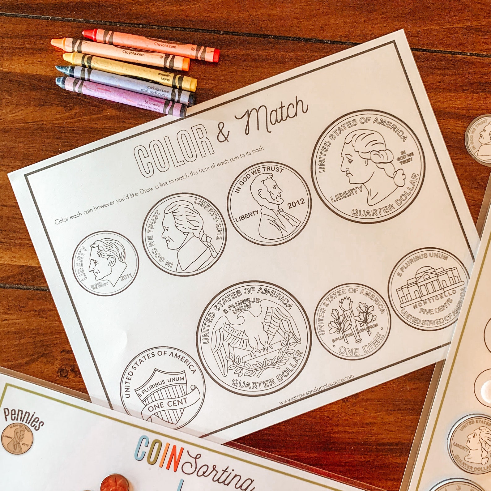 Kids Money Activity US Coins Kindergarten Math Game | Etsy