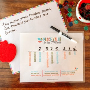 Place Value to the Millions Printable Activity Set, Early Elementary ...