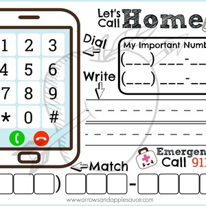 Phone Number Kids Activity Phone Number Practice About Me - Etsy