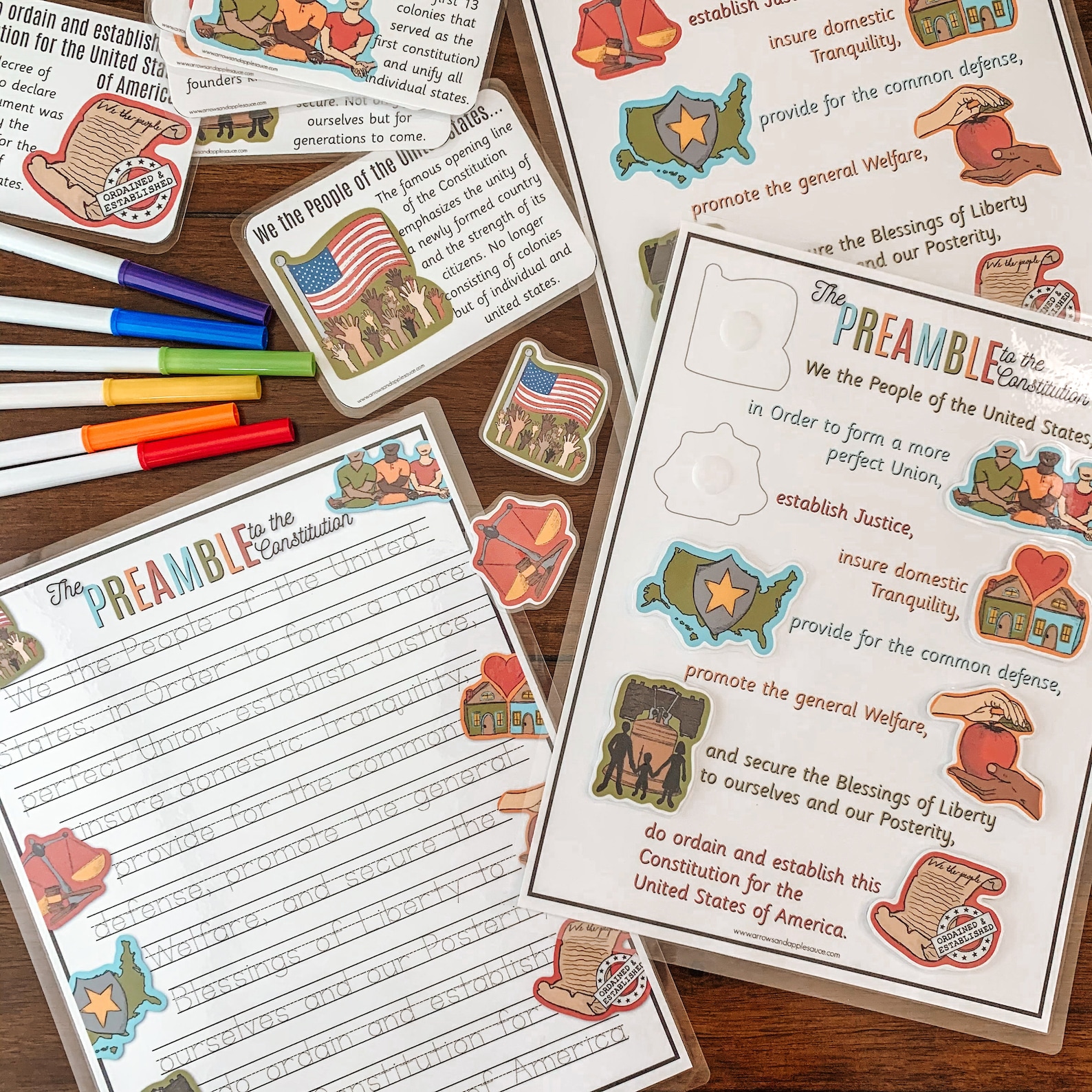 Preamble to the Constitution Printable Activity Pack United - Etsy