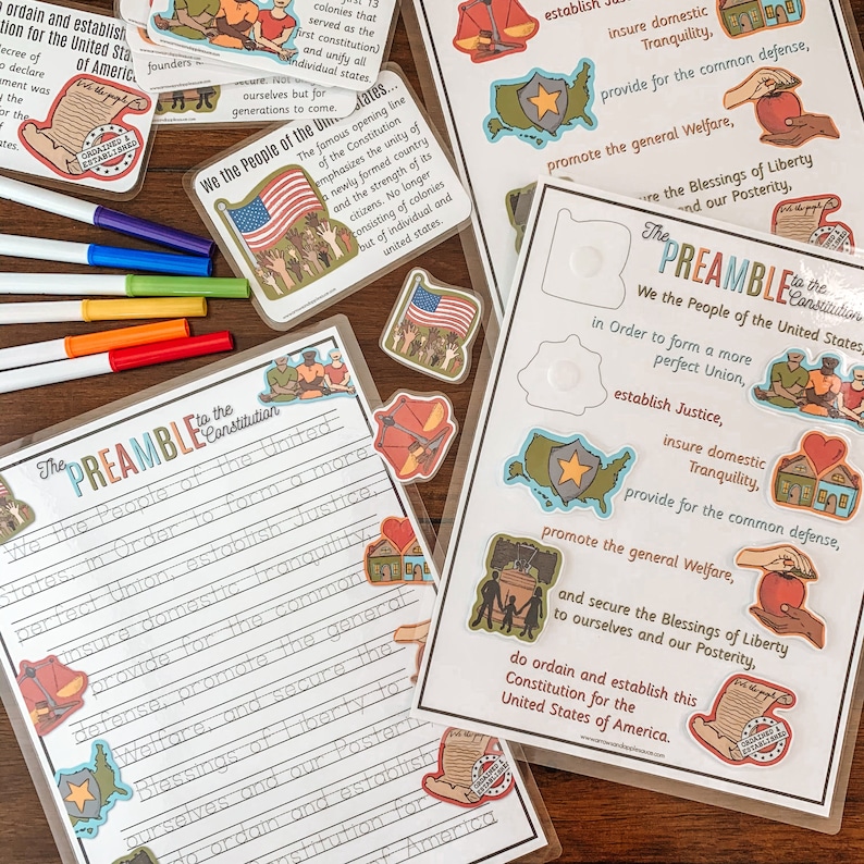 Preamble to the Constitution Printable Activity Pack, United States ...