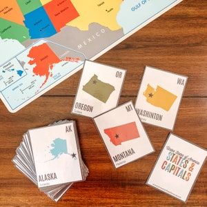 U.S. States and Capitals, Printable Flashcards. United States, State ...