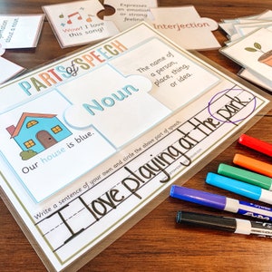 Parts of Speech Activity, Printable Grammar Game, Kids Language Arts ...