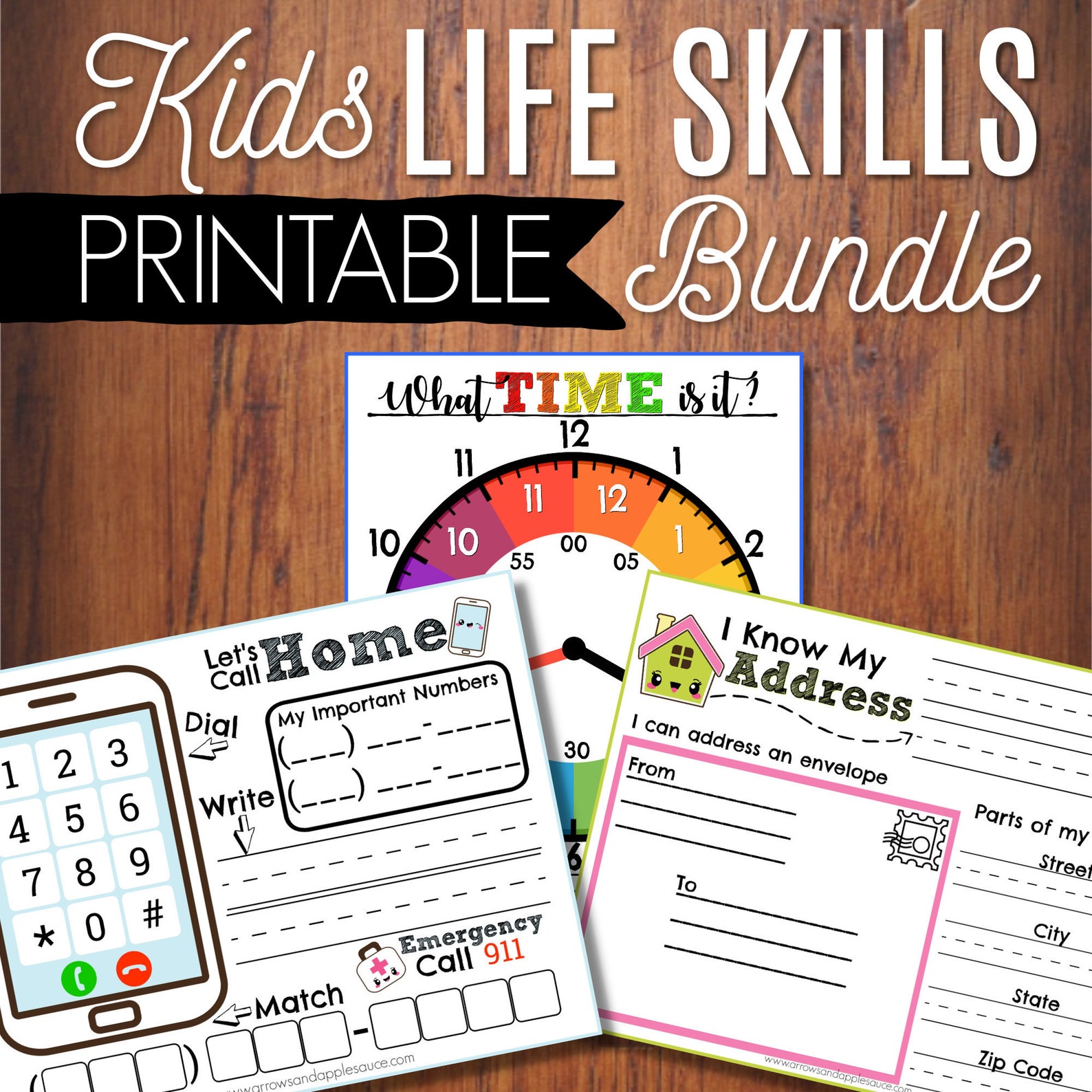 Life Skills for Kids Printable Bundle Learn to Tell Time - Etsy