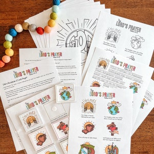 Lord's Prayer Printable Activity Set, Kids Bible Lesson, Learning to ...