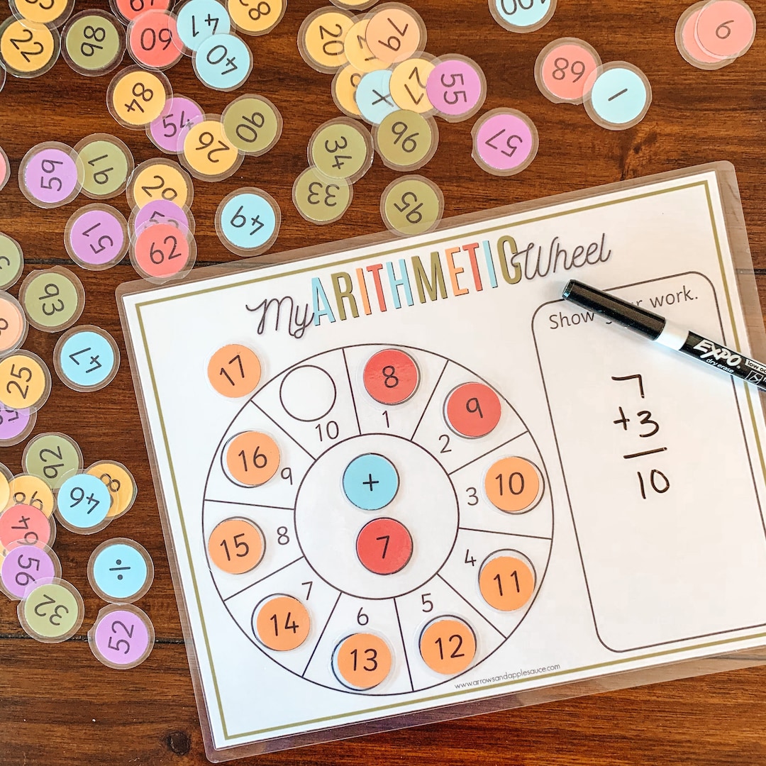 Math Wheel, Printable Arithmetic Wheel, Addition, Subtraction, Division ...