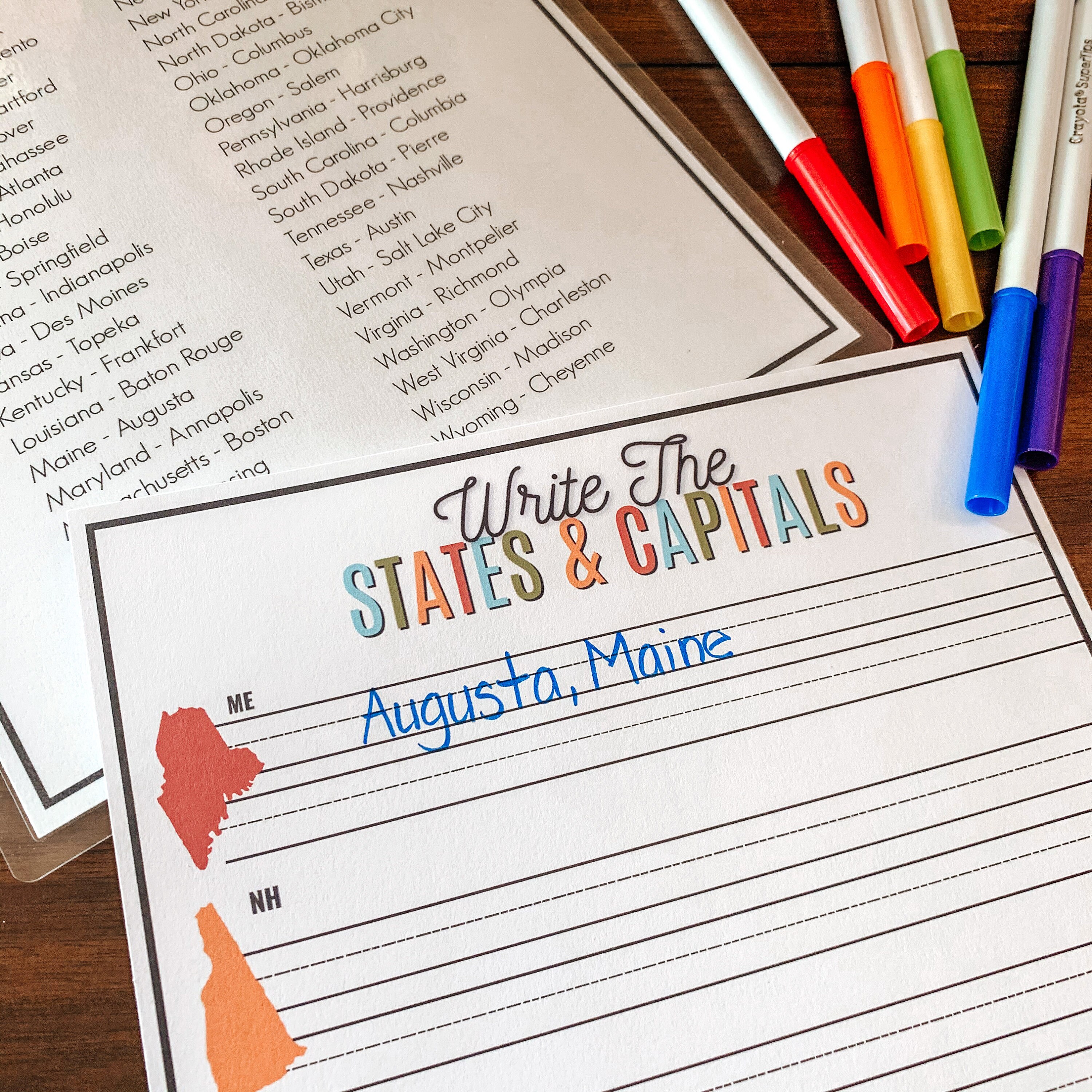 States and Capitals Activity BUNDLE Printable United States - Etsy Canada