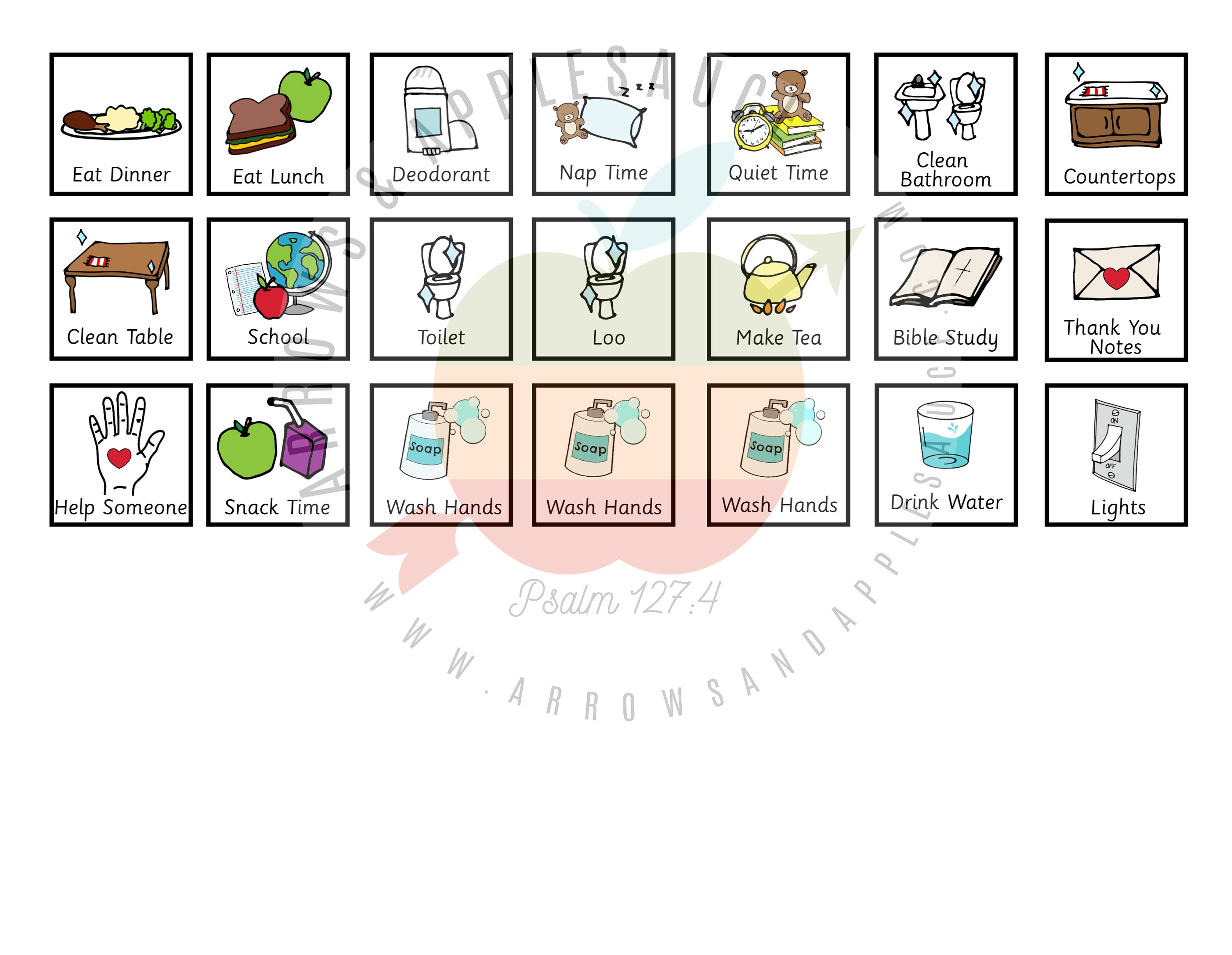 Daily Responsibilities Chore Chart Icons EXPANSION PACK | Etsy