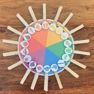 Preschool Color Matching Game Wheel, Teaching Kids Colors Activity ...