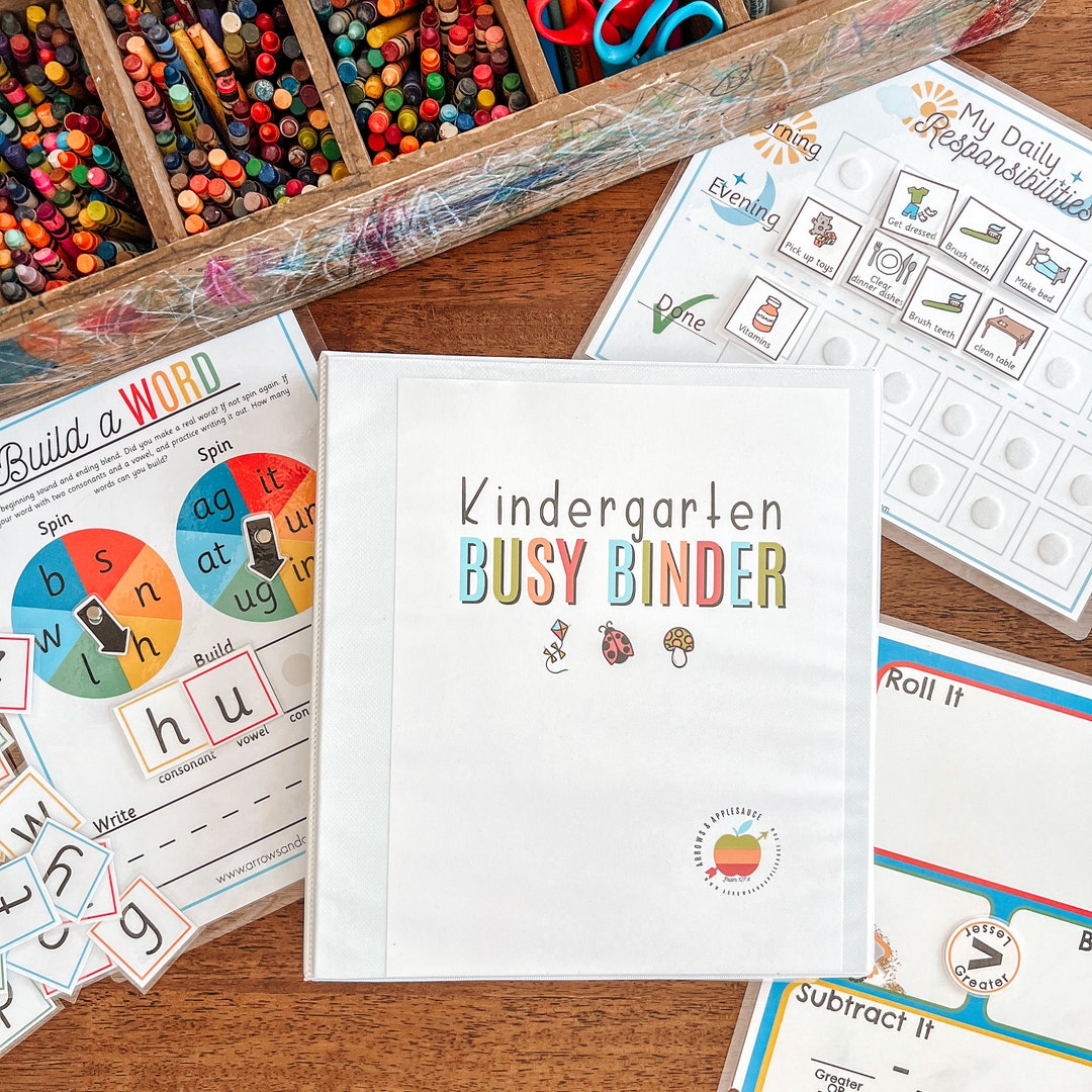 Kindergarten Printable Busy Binder, Educational Games, Learning to Read ...