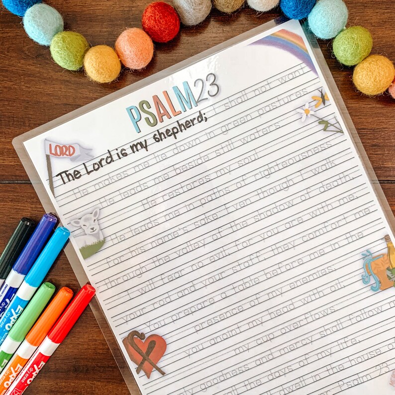 ESV Psalm 23 Printable Activity Bible Memorization Tool - Etsy