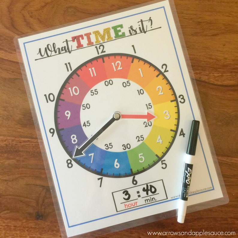 Learn To Tell Time Printable Clock Kids Learning Game Etsy Learn To Tell Time Printable Clock Kids Learning Game Etsy