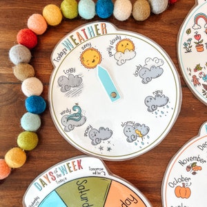 Calendar Wheels, Printable Hands on Morning Activities, Preschool Daily ...