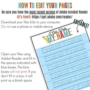 EDITABLE Name Practice, Kids Printable Name Tracing Matching Activity ...