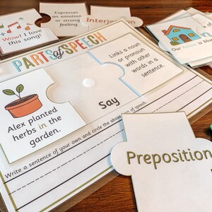 Parts of Speech Activity, Printable Grammar Game, Kids Language Arts ...