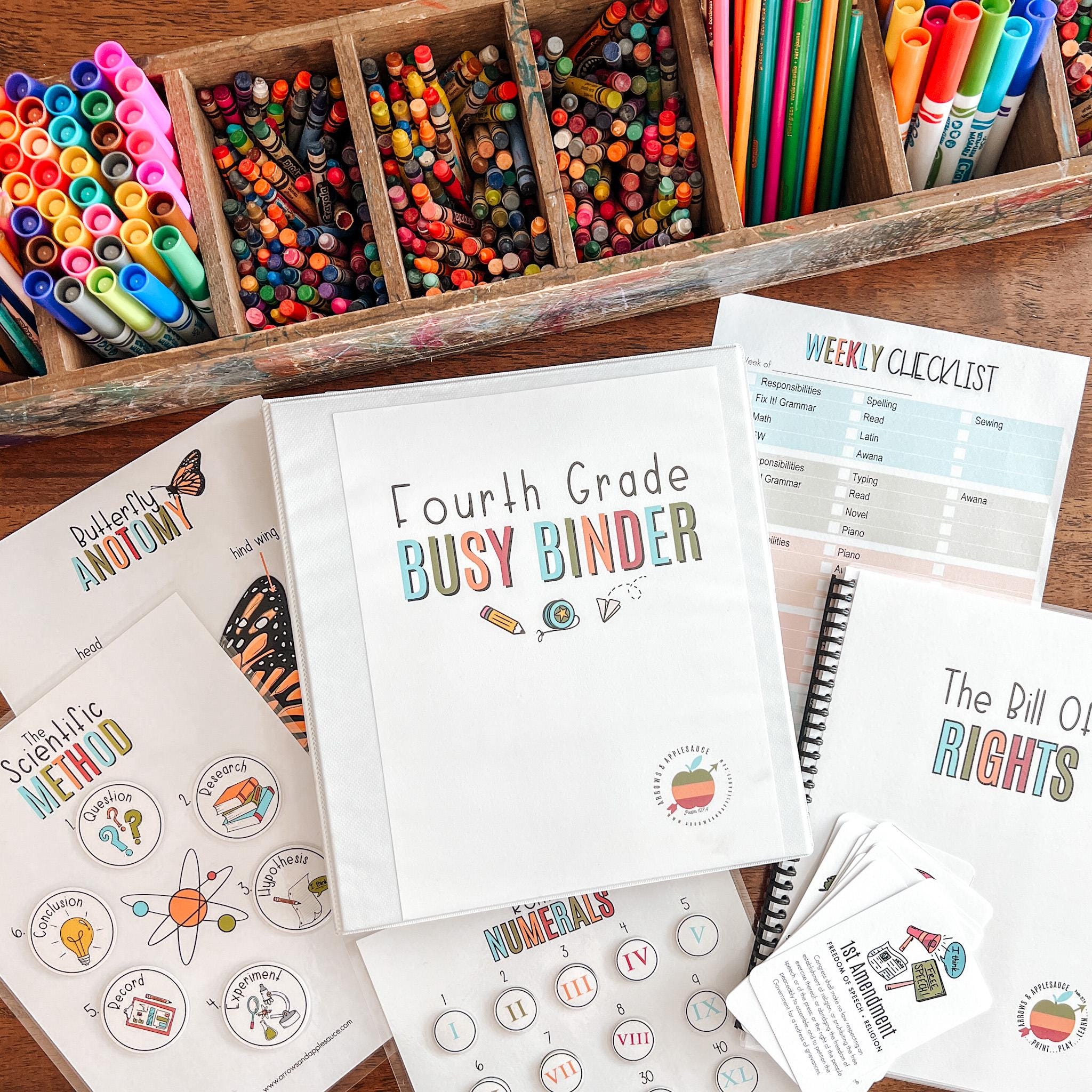 Fourth Grade Busy Binder, Printable Educational Kids Activities, Roman ...