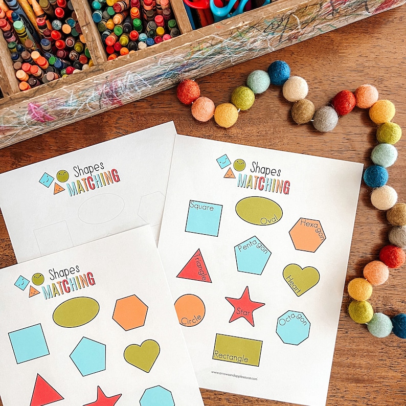 Learning Shapes, Shape Matching Game, Educational Preschool Printable ...