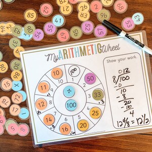 Math Wheel, Printable Arithmetic Wheel, Addition, Subtraction, Division ...