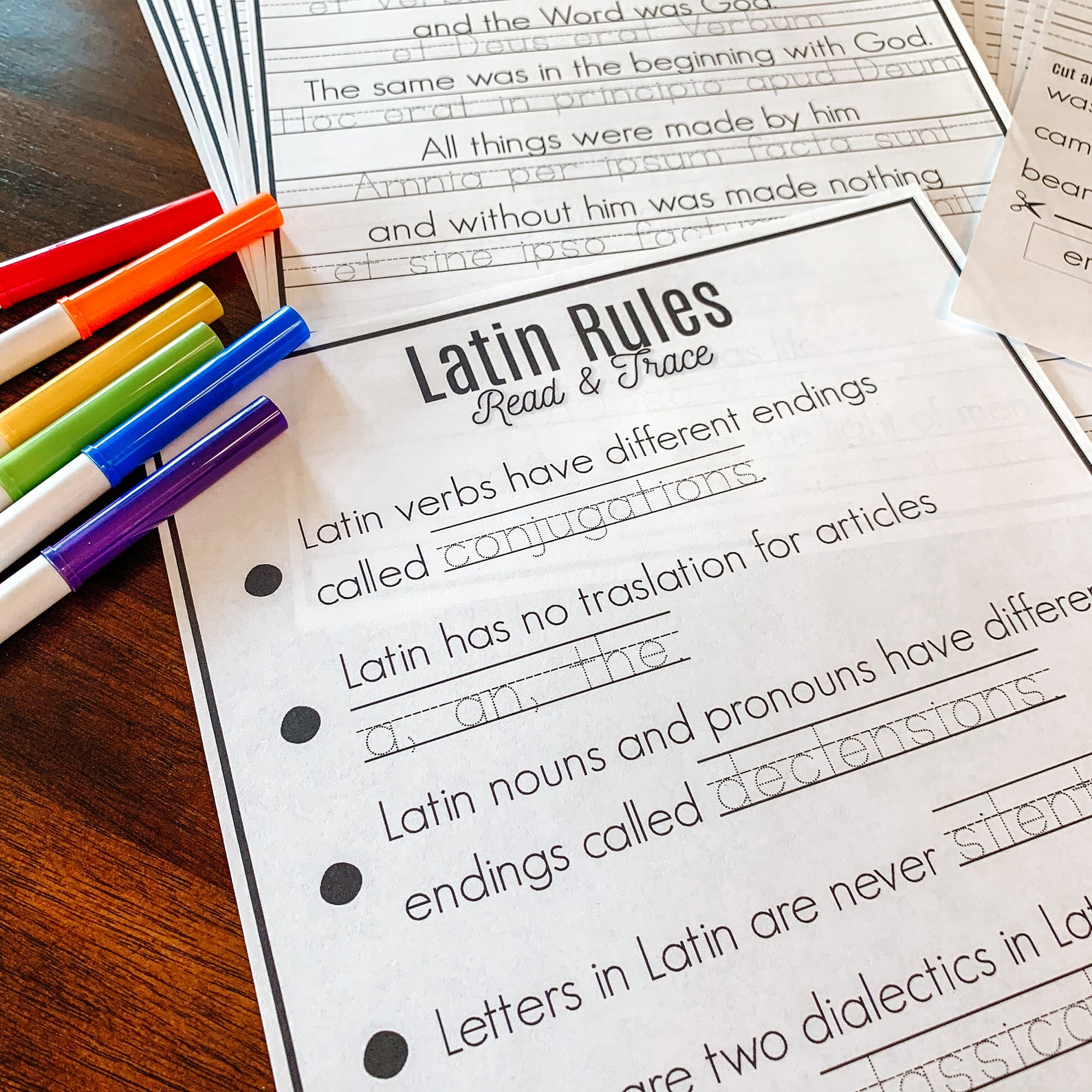 Latin Worksheets, Printable Classical Conversations Cycle 3 Latin, John ...