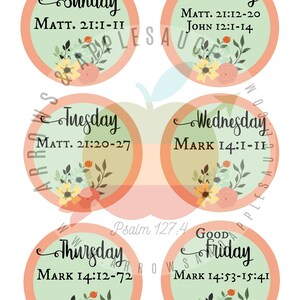 Easter Holy Week Countdown, Printable Banner & Bible Verses, Christian ...