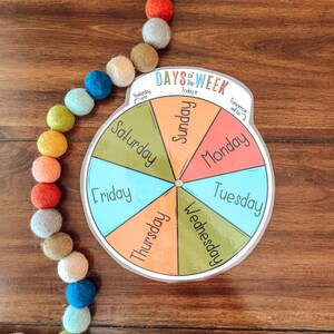 Days of the Week Printable Wheel, Circle Time, Calendar, Preschool ...