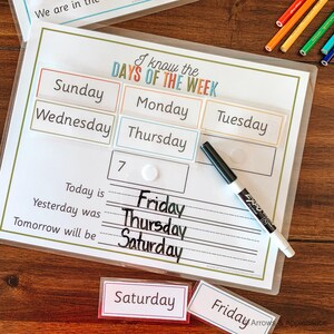 Months of the Year, Days of the Week Printable Activity, Learning ...