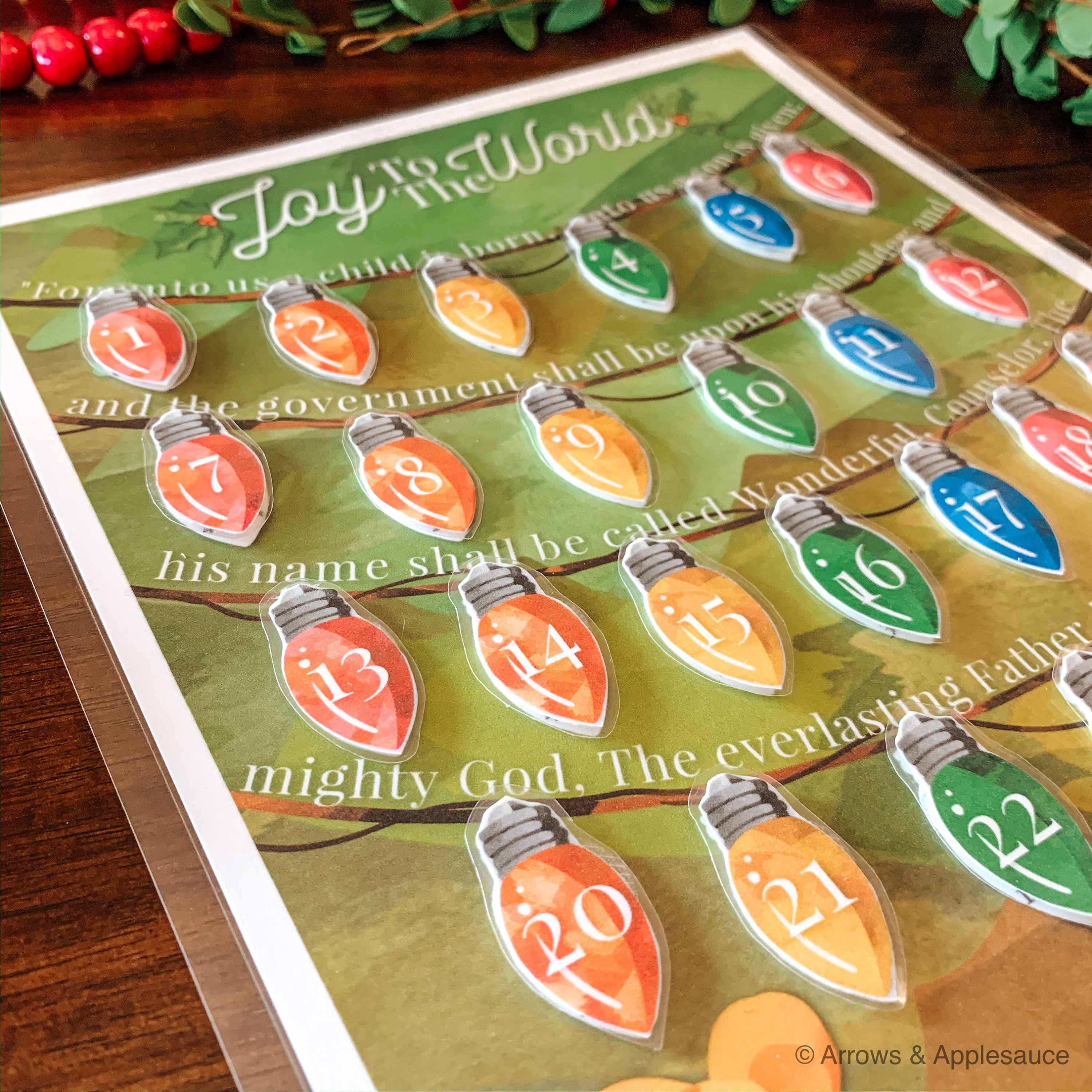 Christmas Advent Countdown Printable Calendar, Daily Bible Verse ...