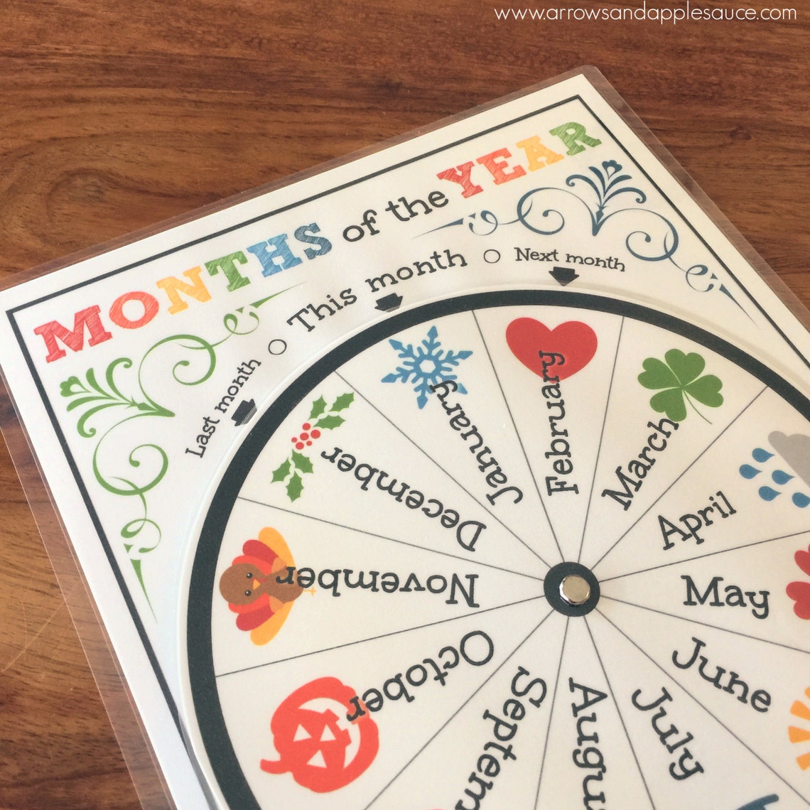 Months Of The Year Printable Wheel Kids Circle Time Activity | Etsy