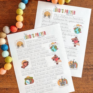 Lord's Prayer Printable Activity Set, Kids Bible Lesson, Learning to ...