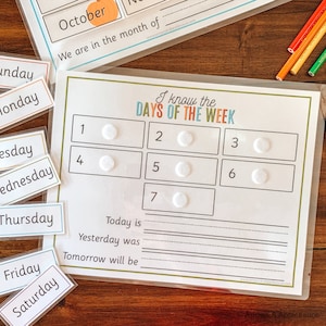 Months of the Year, Days of the Week Printable Activity, Learning ...