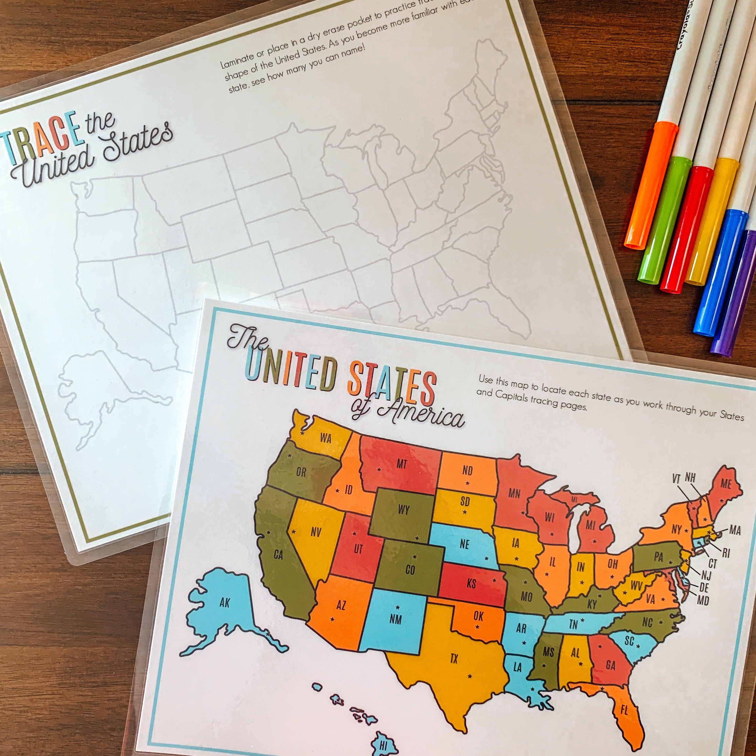 States and Capitals Activity BUNDLE Printable United States - Etsy Canada