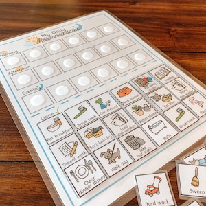 Daily Responsibilities Chore Chart, Printable Full Day Visual Routine ...