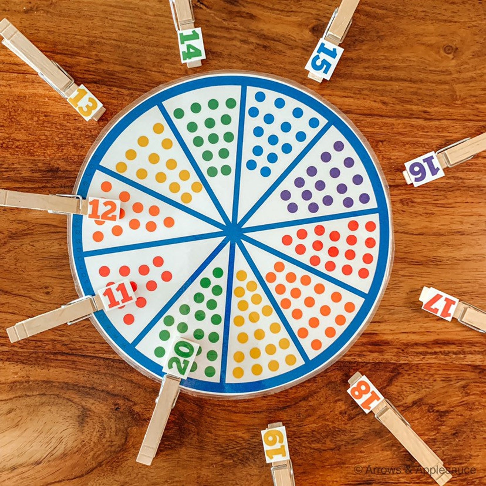 Number 11-20 Matching Game, Educational Printable, Math Wheel, Kids ...