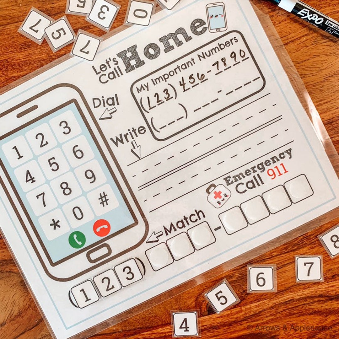Phone Number Kids Activity Phone Number Practice About Me - Etsy