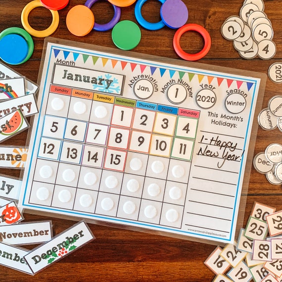 Perpetual Calendar Circle Time Printable Classroom Calendar | Etsy