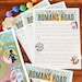 Romans Road Printable Bible Activity, Kids Theology, Verse Tracing ...