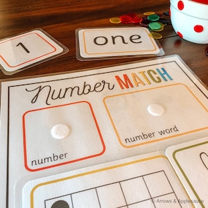 Numbers 1-10 Matching, Number Sense, Counting Activity, Preschool Math ...