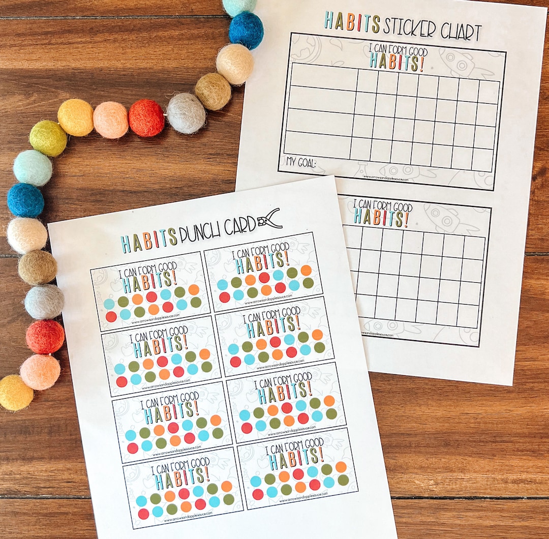Habit Trackers, Kids Rewards Chart, Punch Cards, Life Skills, Daily ...