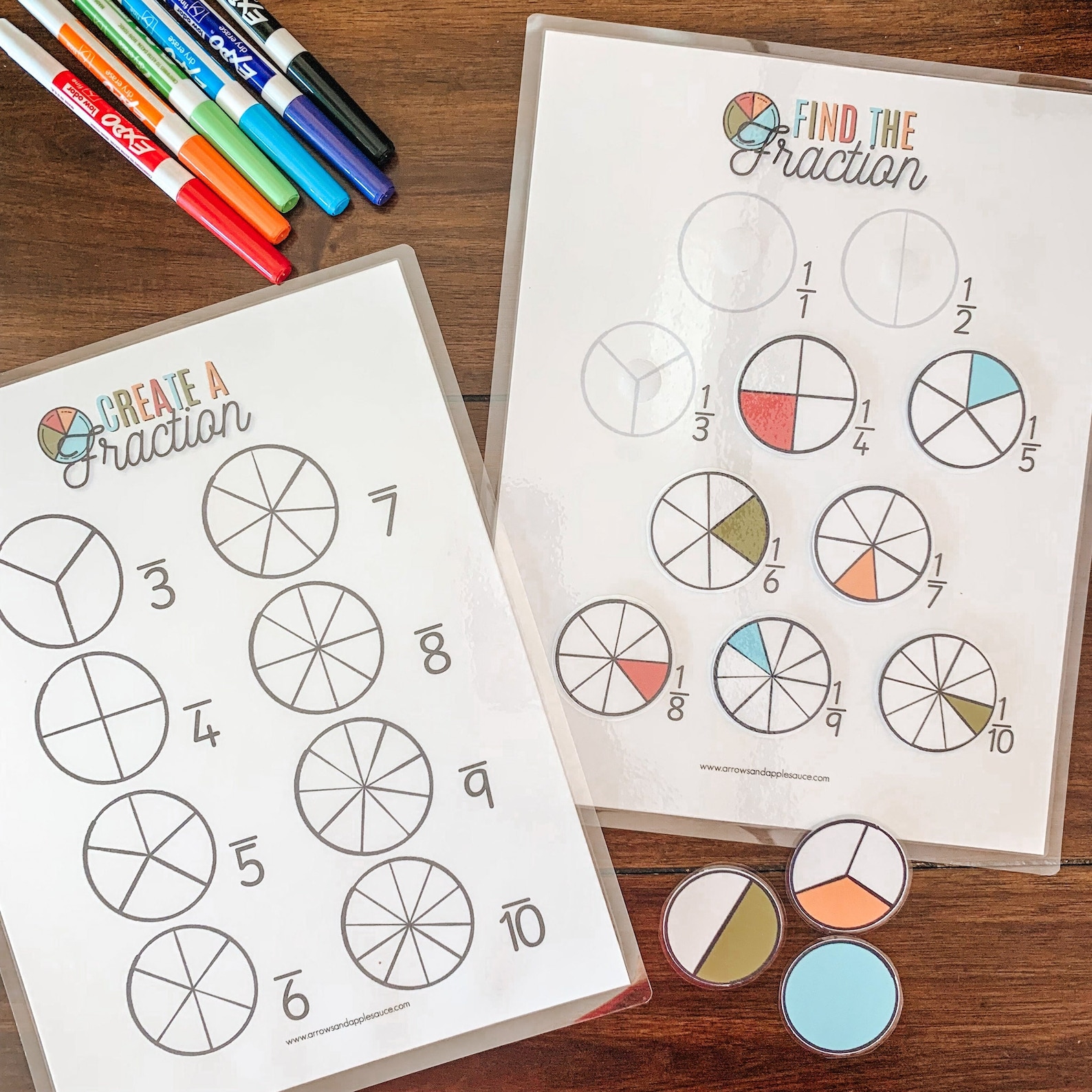 Fraction Find Create A Fraction Printable Activity Set - Etsy